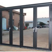 China Thermal Break Aluminum Folding Glass Door 6063-T5 Double Glazing 5mm+12A+5mm for sale