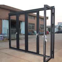 China Thermal Break Aluminum Folding Glass Door 6063-T5 Double Glazing 5mm+12A+5mm for sale