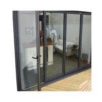 China Thermal Break Aluminum Folding Glass Door 6063-T5 Double Glazing 5mm+12A+5mm for sale