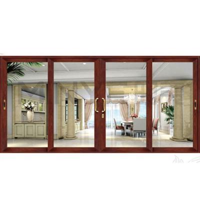 China Waterproof Aluminum Sliding Glass Front Door 5mm+12A+5mm Double Glazing for Shop Exterior Mall for sale