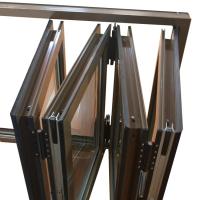 China Accordion Aluminum Vertical Folding Windows Powder Coated Double Tempered Glass CE for sale