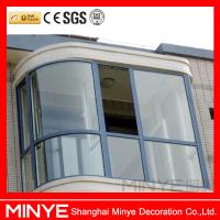 China Seamless 90 Degree Corner UPVC Window Reinforced Aluminium Frame 5mm Tempered Glass for sale
