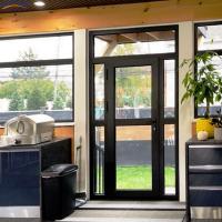 China Thermal Break Aluminum Casement Door Half Glass Half Aluminum Australia Standard 6063-T5 for sale