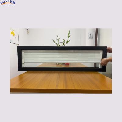 China Windproof Fiberglass Screen Netting Built-in Horizontal Opening Blinds Aluminum Alloy Fixed Window 6063-T5 for sale