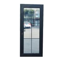 China Customized Double Tempered Glass Aluminum Casement Door 5mm+12A+5mm for Modern Bathroom for sale
