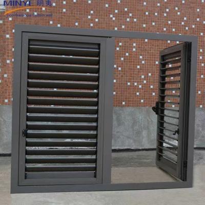 China Customized Heat Insulating Shutter Aluminum Casement Windows with Custom Louver Size for sale