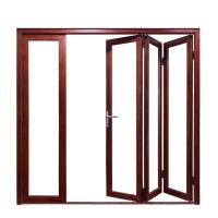 China Double Tempered Glass Energy Saving Foldable Aluminum Glass Folding Doors for Workplace for sale