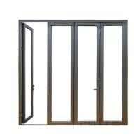 China Double Tempered Glass Energy Saving Foldable Aluminum Glass Folding Doors for Workplace for sale