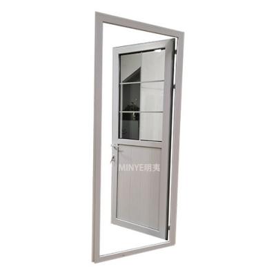 China Customized Size Sliding Hiseng Modern Weatherproof PVC Casement Door 4500 Pa Wind Resistance for sale