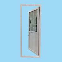 China Customized Size Sliding Hiseng Modern Weatherproof PVC Casement Door 4500 Pa Wind Resistance for sale