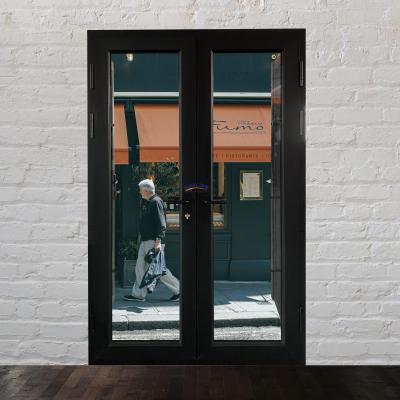 China Thermal Break Aluminum Casement Door Double Tempered Glass 5mm 12A 5mm High Strength Hardware for sale