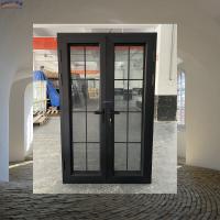 China Thermal Break Aluminum Casement Door Double Tempered Glass 5mm 12A 5mm High Strength Hardware for sale