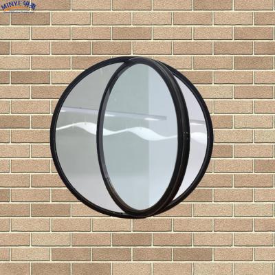 China Round Glass Window with Moon Shade and Fiberglass Screen 5mm+12A+5mm Double Glazing for sale