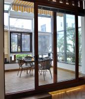 China Aluminum Patio Sliding Door Double Tempered Glass 5mm+12A+5mm Powder Coated Smooth Finish for sale