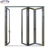 China Foldable Patio Bi-fold Thermal Break Aluminum Stacker Door 30 dB Sound Insulation for sale