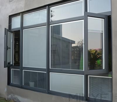 China Customized Aluminum Casement Windows Double Glazing 5mm+12A+5mm Thermal Break for sale