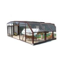 China Customized Aluminum Glass Sunroom 80mm Energy Saving Winter Garden Greenhouse for sale