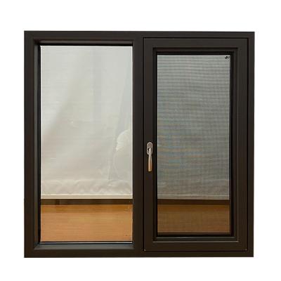 China Aluminium Casement Window Double Glazed 5mm12A5mm with Roller Shutters Modern Design for sale