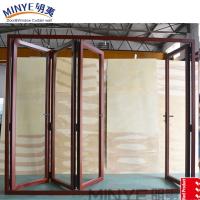 China Modern Aluminum Bifold Door with Pleated Mesh Screen 6063-T5 Thermal Break for sale