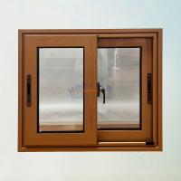 China Energy Efficient Aluminum Sliding Window with Wood Grain Finish and Stainless Steel Screen Netting 5mm+12A+5mm for sale