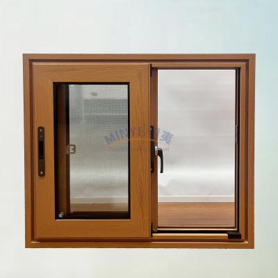 China Double Tempered Glass Hurricane Sliding Window with Magnetic Screen 5mm+12A+5mm for sale