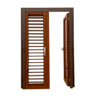 China Customized Horizontal Opening Aluminum Casement Shutter Window with Wood Grain Finish for sale