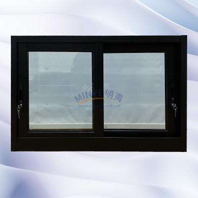China Customized Balcony Windproof Ordinary Double Panel Sliding Aluminum Glass Window for sale