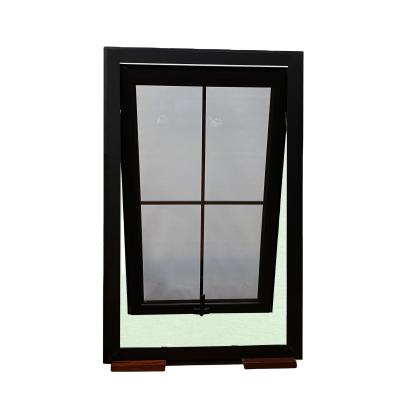 China Swing Open Aluminum Awning Window Double Tempered Glass 5mm12A5mm Built-in Lattice Custom Size for sale