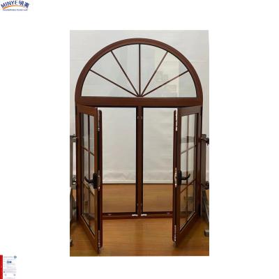 China Vertical Aluminum French Casement Window 6063-T5 Thermal Break Double Glazing 30dB for sale