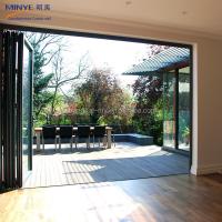 China Powder Coated Aluminum Folding Door with 5mm+12A+5mm Double Tempered Glass for sale
