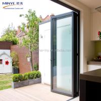 China Powder Coated Aluminum Folding Door with 5mm+12A+5mm Double Tempered Glass for sale