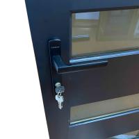 China Aluminum Casement Doors Double Tempered Glass 5mm+12A+5mm Powder Coating for sale
