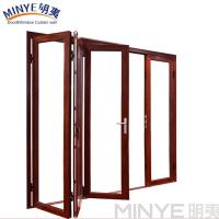 China Outdoor Decoration Folding Front Entry Glass Door with Fiberglass Screen Netting 5mm+12A+5mm for sale