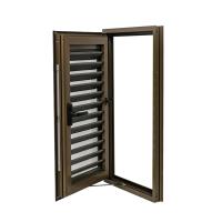 China Customized Size Aluminum Hand Operated Casement Door Glass Shutter with 5mm Tempered Glass for sale