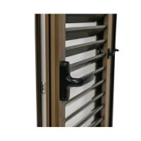China Customized Size Aluminum Hand Operated Casement Door Glass Shutter with 5mm Tempered Glass for sale