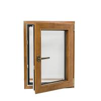 China Thermal Break Aluminum Tilt and Turn Window Wood Grain Design Double Tempered Glass 5mm 12A for sale