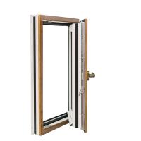 China Thermal Break Aluminum Tilt and Turn Window Wood Grain Design Double Tempered Glass 5mm 12A for sale