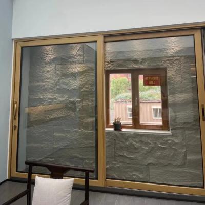 China Finished Surface French Office Glass Aluminum Sliding Door Exterior 4500 Pa Wind Resistance for sale