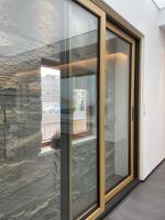 China Finished Surface French Office Glass Aluminum Sliding Door Exterior 4500 Pa Wind Resistance for sale