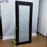 China Aluminum Thermal Break Casement Door with Inner Shutter 5mm+12A+5mm Double Tempered Glass for sale