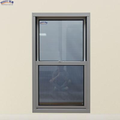China Double Tempered Glass Aluminum Profile Double Hung Window 5mm 12A 5mm Wind Heat Insulation for sale