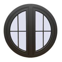 China Modern Double Tempered Glass Round Casement Windows 5mm+12A+5mm with Grills for sale