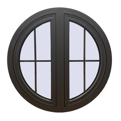 China Modern Double Tempered Glass Round Casement Windows 5mm+12A+5mm with Grills for sale