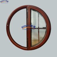 China Thermal Break Aluminum Round Casement Window Wood Grain Anodized Coating 5mm Double Glazing for sale