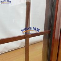 China Thermal Break Aluminum Round Casement Window Wood Grain Anodized Coating 5mm Double Glazing for sale