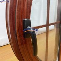 China Thermal Break Aluminum Round Casement Window Wood Grain Anodized Coating 5mm Double Glazing for sale
