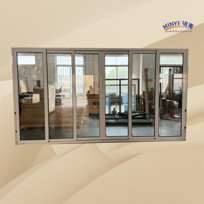 China Thermal Break Aluminum Sliding Door with Stacker Double Tempered Glass 5mm 12A 5mm for sale