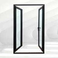 China Postmodern French Exterior Entry Door Double Toughened Glass Powder Coated 6063-T5 Aluminum for sale