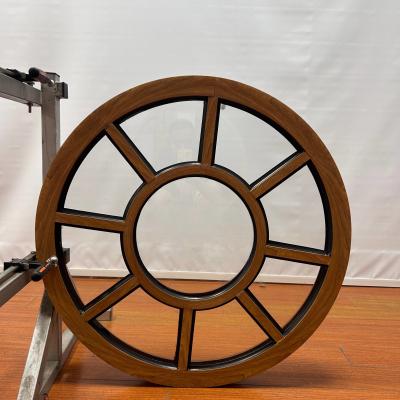 China Thermal Break Aluminum Fixed Window Wood Grain Color 6063-T5 5mm+12A+5mm Double Glazing for sale