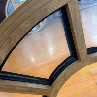 China Thermal Break Aluminum Fixed Window Wood Grain Color 6063-T5 5mm+12A+5mm Double Glazing for sale